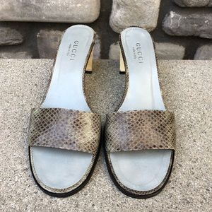 Gucci | Shoes | Gucci Snakeskin Slides Greenblack Tom Ford Sz | Poshmark